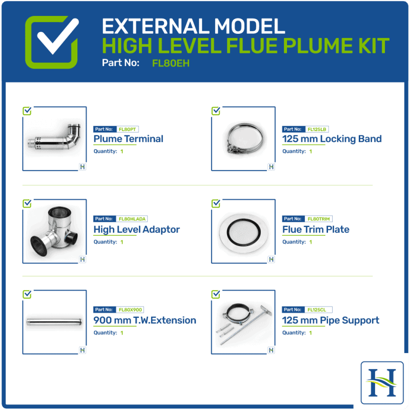 External High Level Flue Kit | FL80EH | Hounsfield Boilers